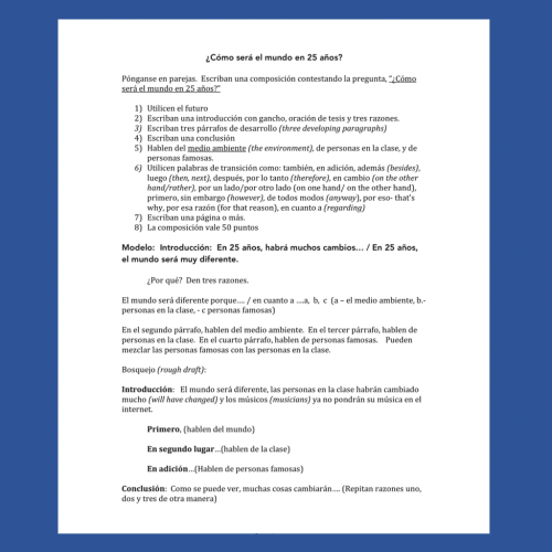 Spanish Future Tense El futuro Paired Activities Speaking and Writing