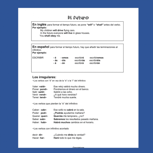 Spanish Future Tense El futuro Paired Activities Speaking and Writing