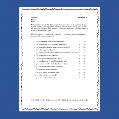 Spanish Se impersonal and no intencional Paired Activities