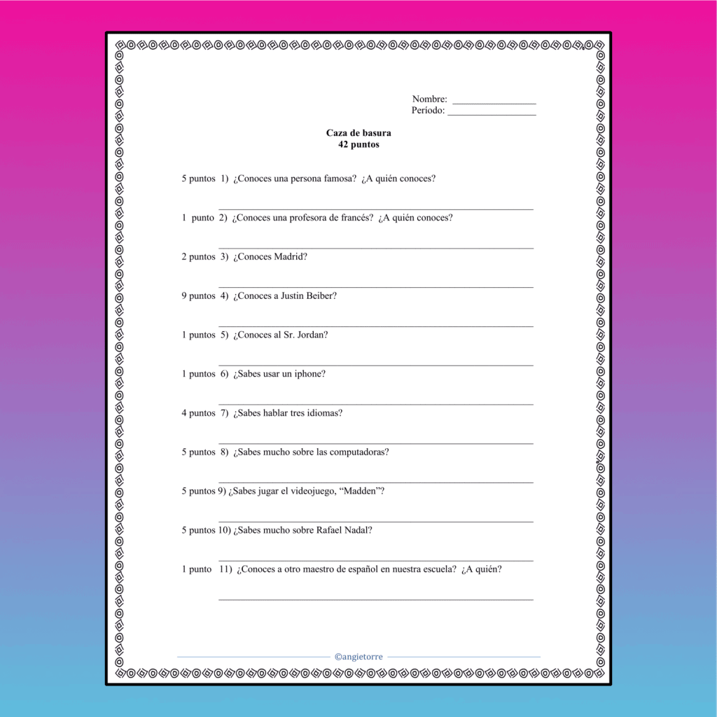 Spanish Saber conocer Group Speaking Activity Saber vs conocer