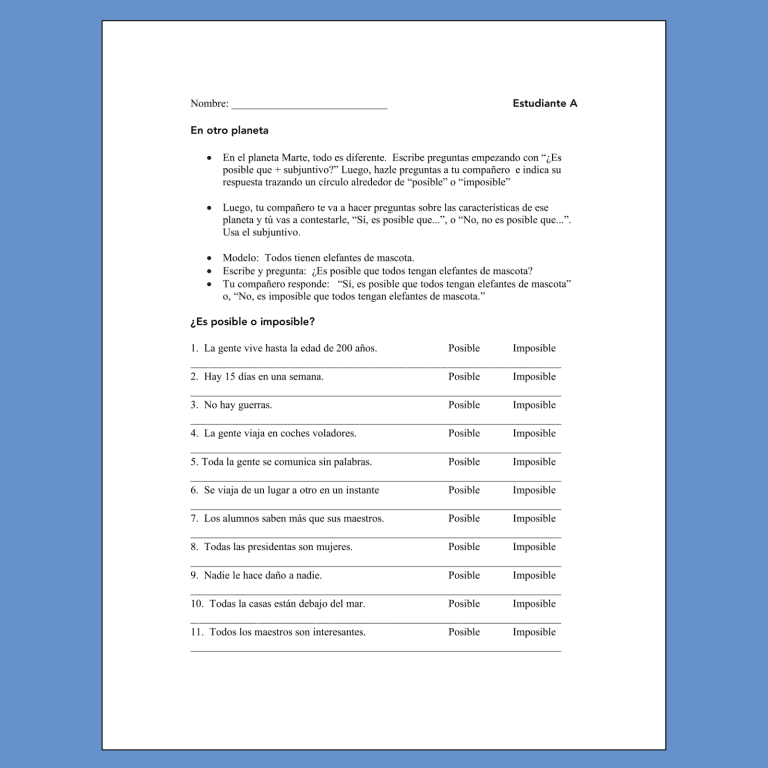 Spanish Subjunctive El subjuntivo Paired and Group Activities