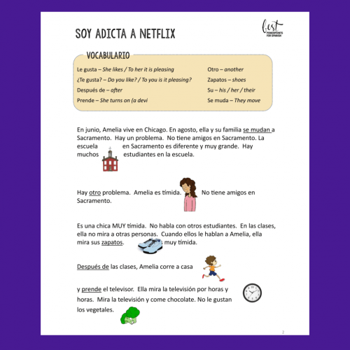 Spanish Sub Plans for Spanish One, Two, and Three