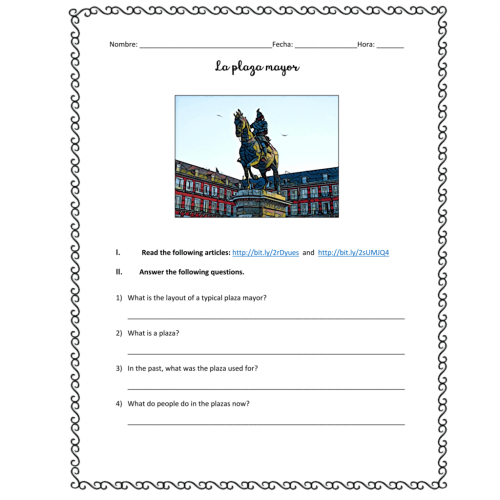 Spanish Sub Plans for Spanish One, Two, and Three