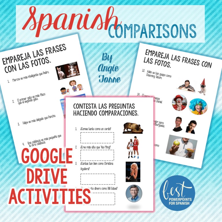 Spanish Comparisons and Superlative Google Drive Activities - Best ...