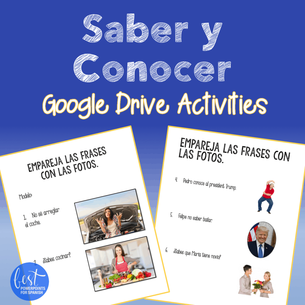 Spanish Saber vs. Conocer Google Drive Activities - Best PowerPoints ...