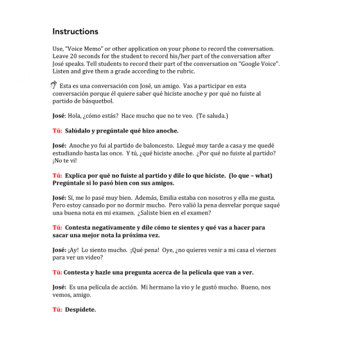 La conversación simulada for Spanish Three and Four - Best PowerPoints ...