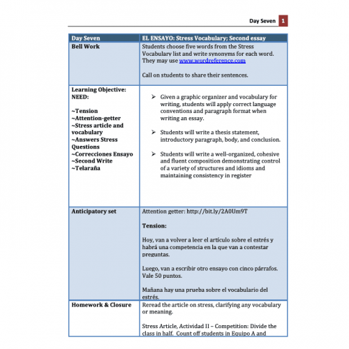 How to Write an Essay in Spanish No-Prep Lesson Plans and Curriculum ...