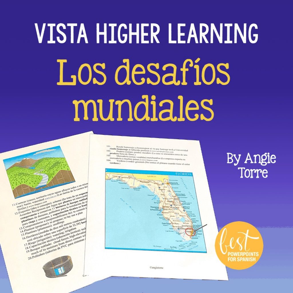 Vocabulary for Los desafíos mundiales for AP Spanish: Vista Higher ...