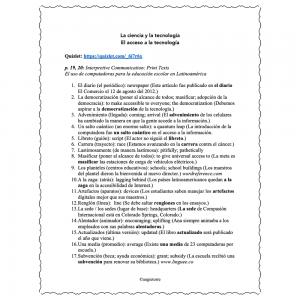 La ciencia y la tecnología for Vista Higher Learning: AP Spanish ...