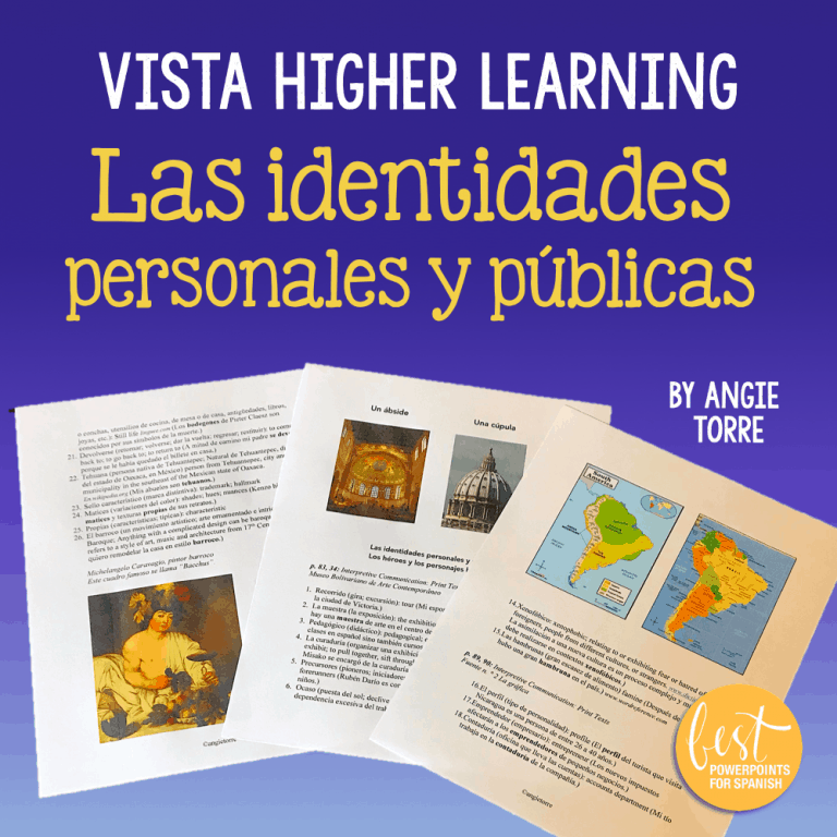 Las identidades personales y públicas Vocabulary for AP Spanish - Best ...