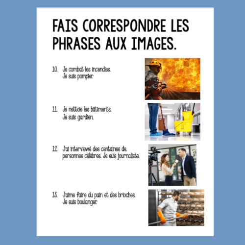 Les professions French Professions Activities Bundle - Best PowerPoints ...