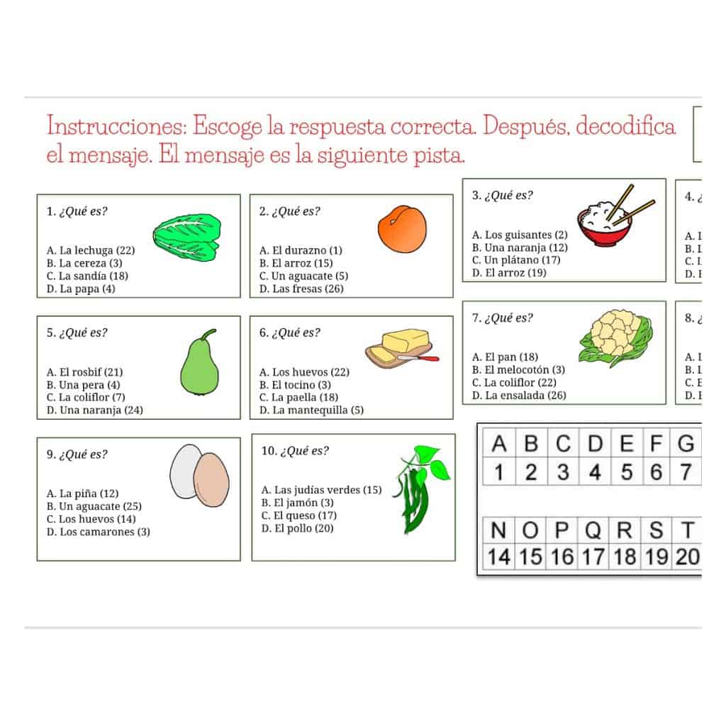Digital Escape Room for Spanish Food and Drinks - Best PowerPoints for ...