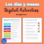 Spanish Days and Months Los días y meses Digital Activities - Best ...