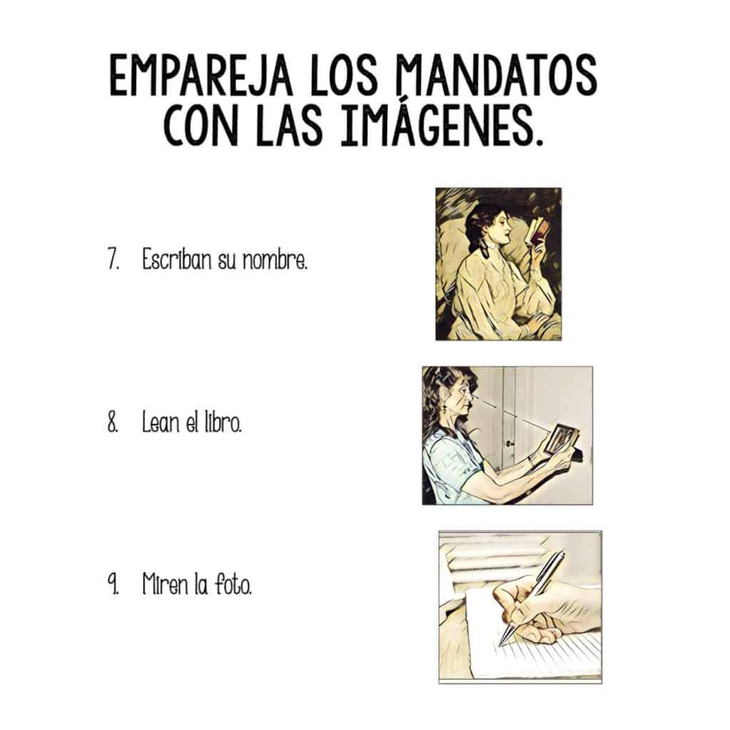 Spanish Commands Los mandatos Google Drive Activities - Best ...