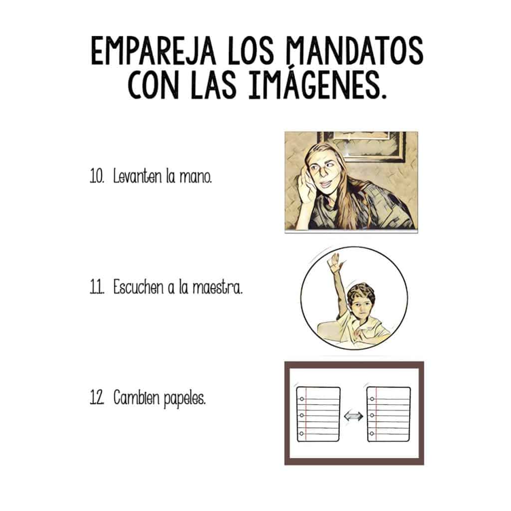 Spanish Commands Los mandatos Google Drive Activities - Best ...