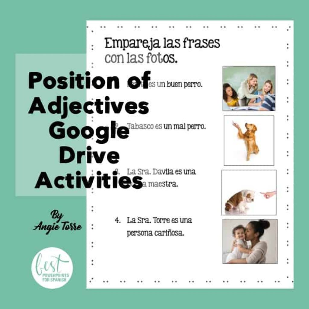 Spanish Position of Adjectives Google Drive Activities - Best ...