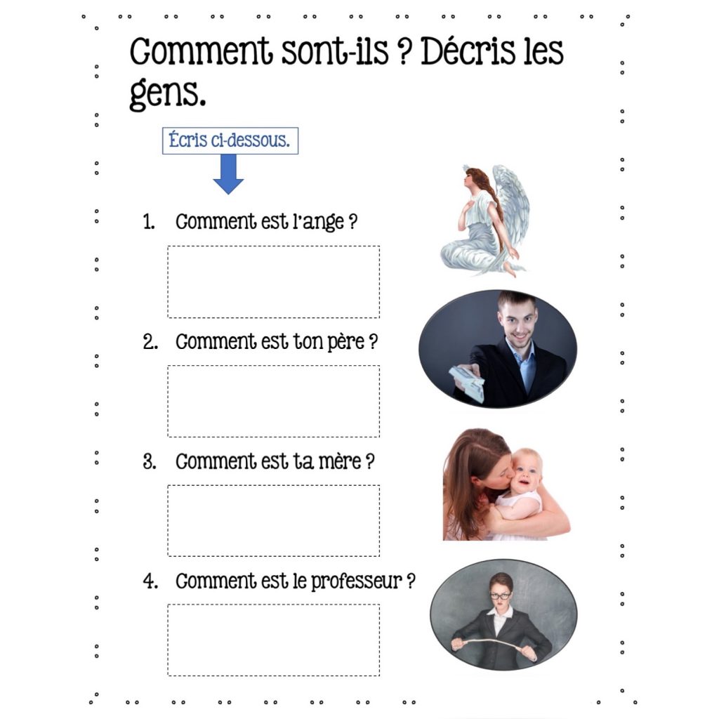 French Descriptive Adjectives Google Drive Activities - Best ...