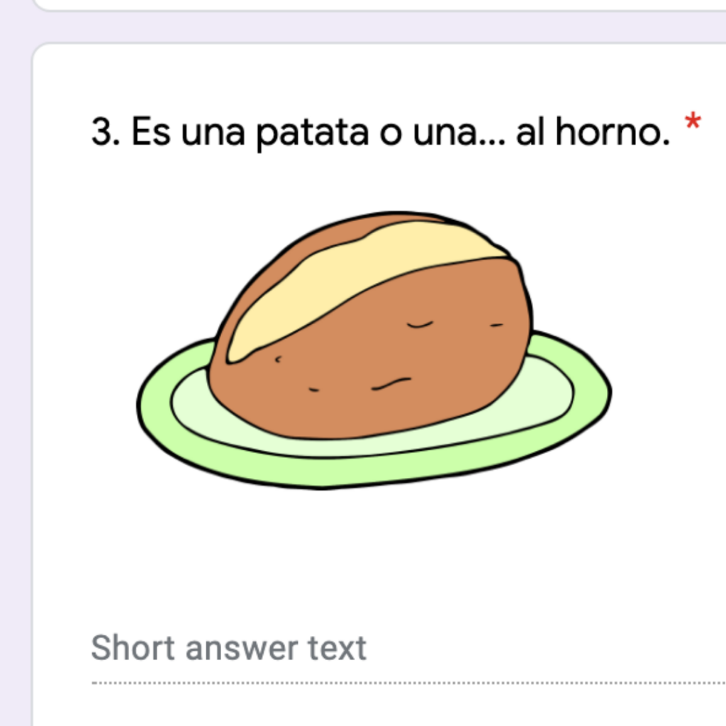 Spanish Food La comida Google Forms Activity or Assessment - Best ...