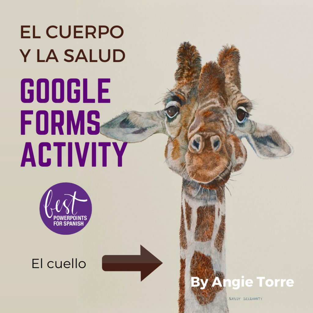 Spanish Body Parts El cuerpo Google Forms Activity or Quiz - Best ...