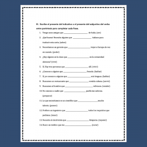 Spanish Subjunctive Digital and Printable Assessments | Tests ...