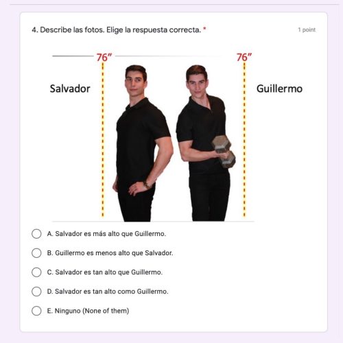 Spanish Comparisons Los comparativos Google Forms Activities - Best ...