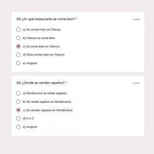 Spanish One Two and Three Final Exams Autocorrecting Google Forms and ...