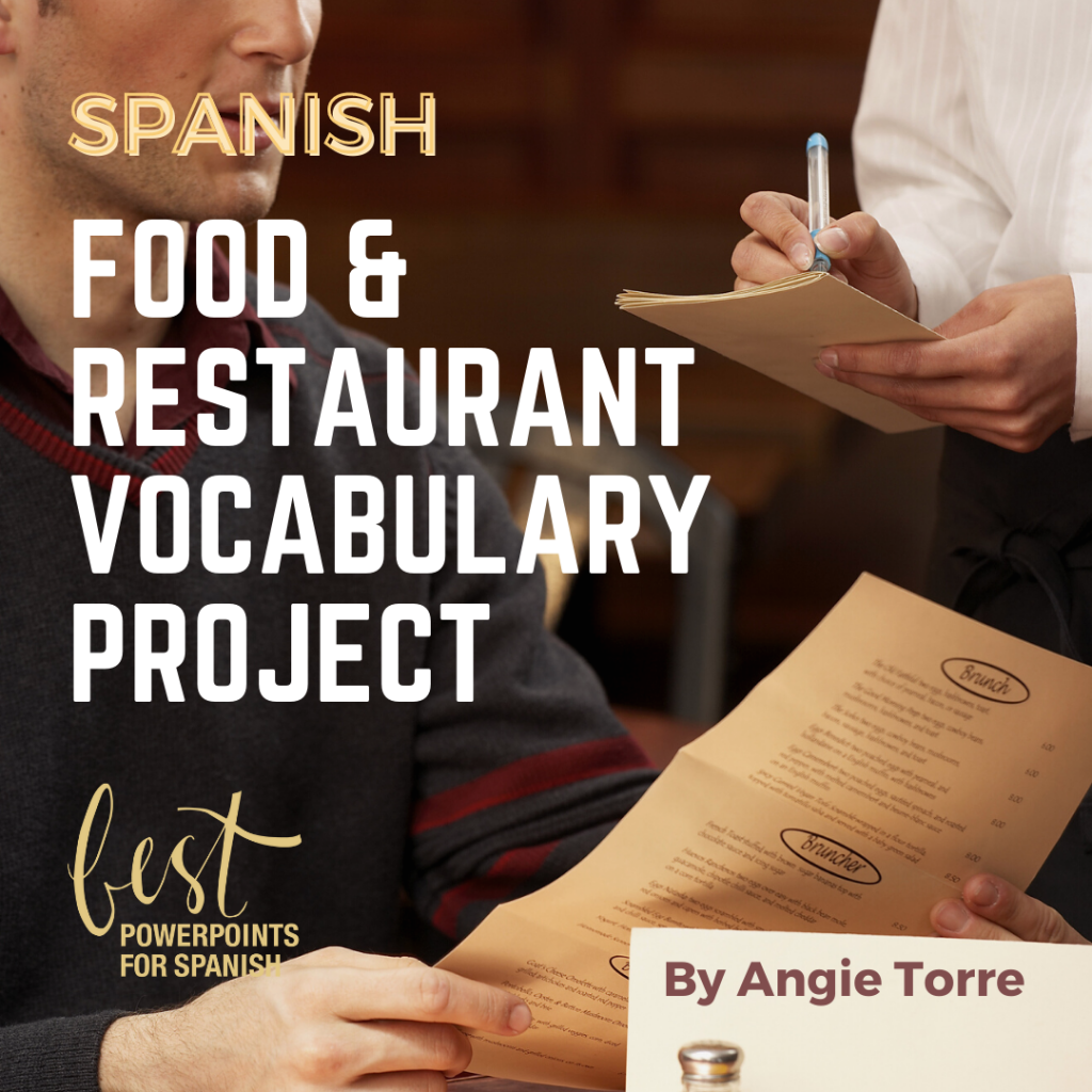 Spanish Restaurant and Food La comida Vocabulary Group Project - Best ...