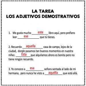 Spanish Demonstrative Adjectives | Hace que No-Prep Lesson Plans and ...