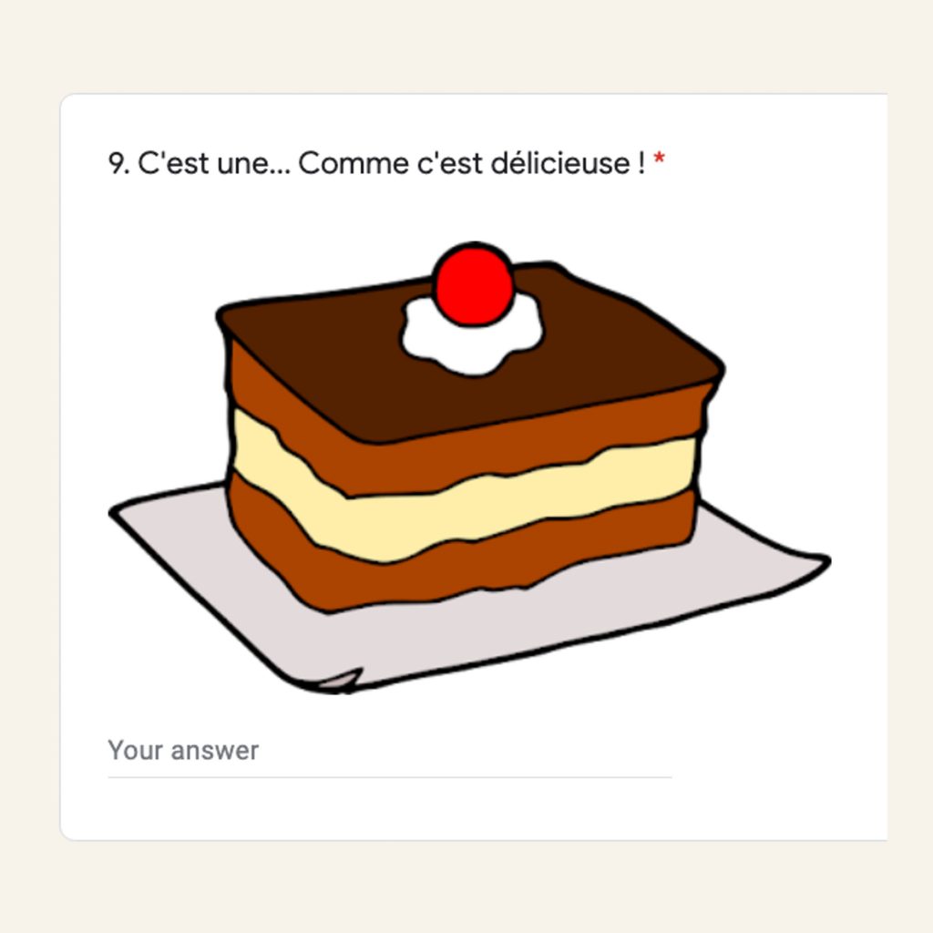 French Food La Nourriture Google Forms Activity or Assessment Distance ...