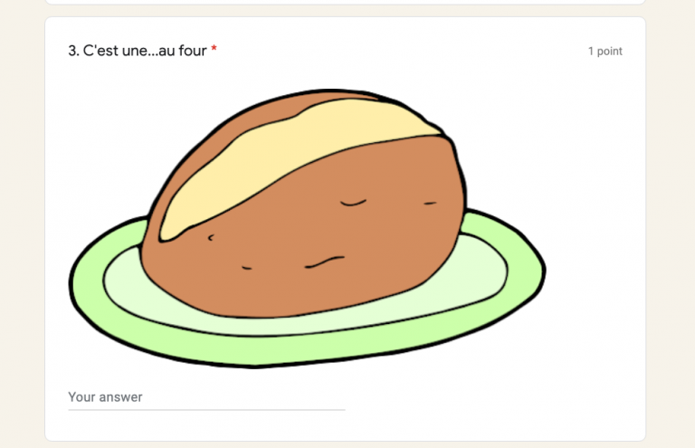 French Food La Nourriture Google Forms Activity or Assessment Distance ...