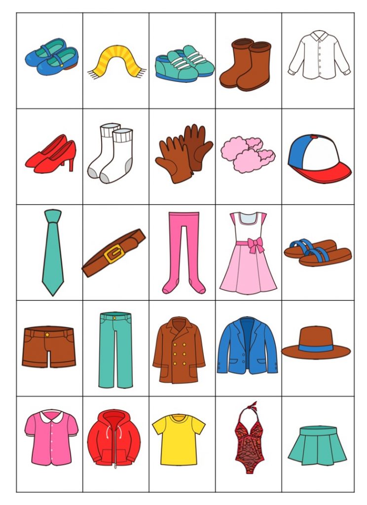 French Clothing and Colors Bingo Game Digital and Printable - Best ...