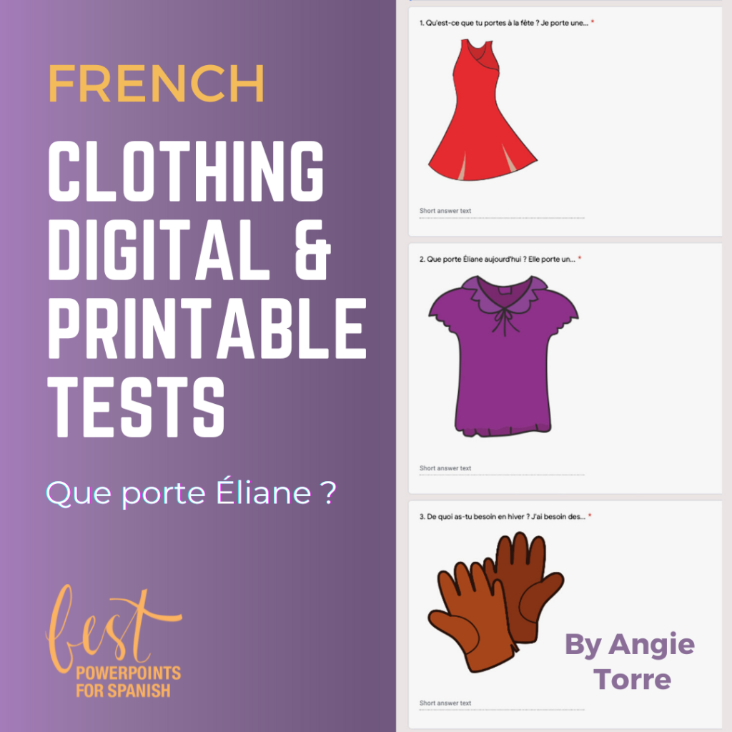 Les vêtements French Clothing and Colors Curriculum - Best PowerPoints ...