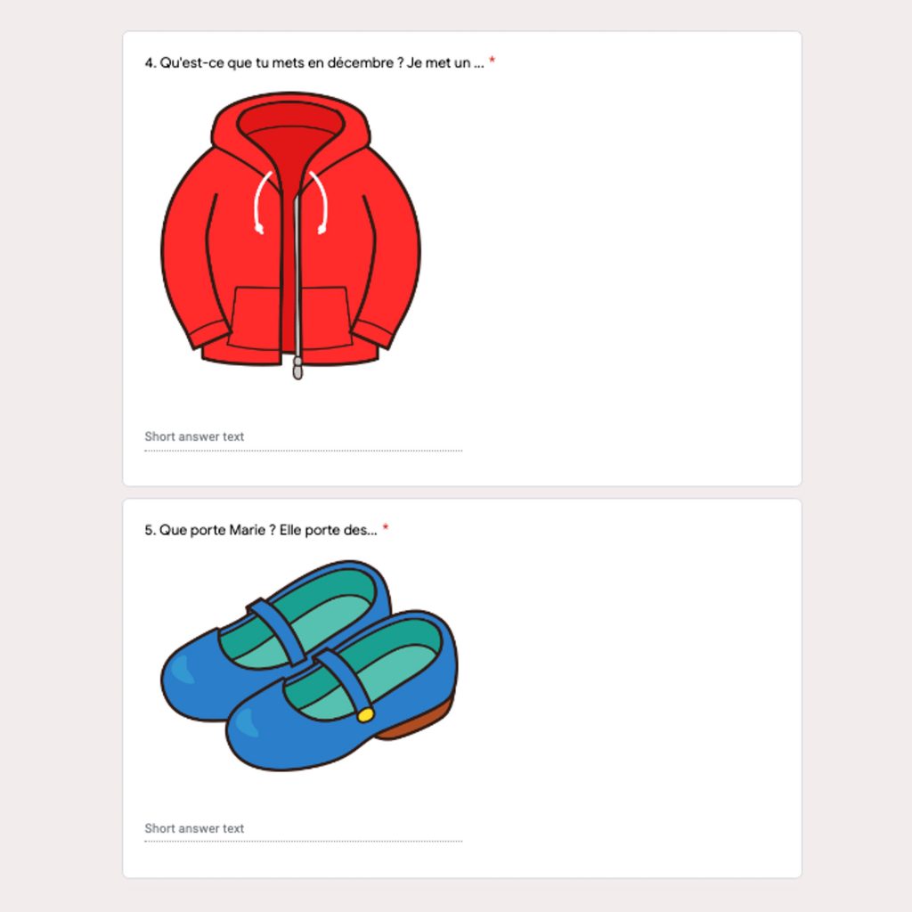 Les vêtements French Clothing Digital and Printable Activities | Tests ...