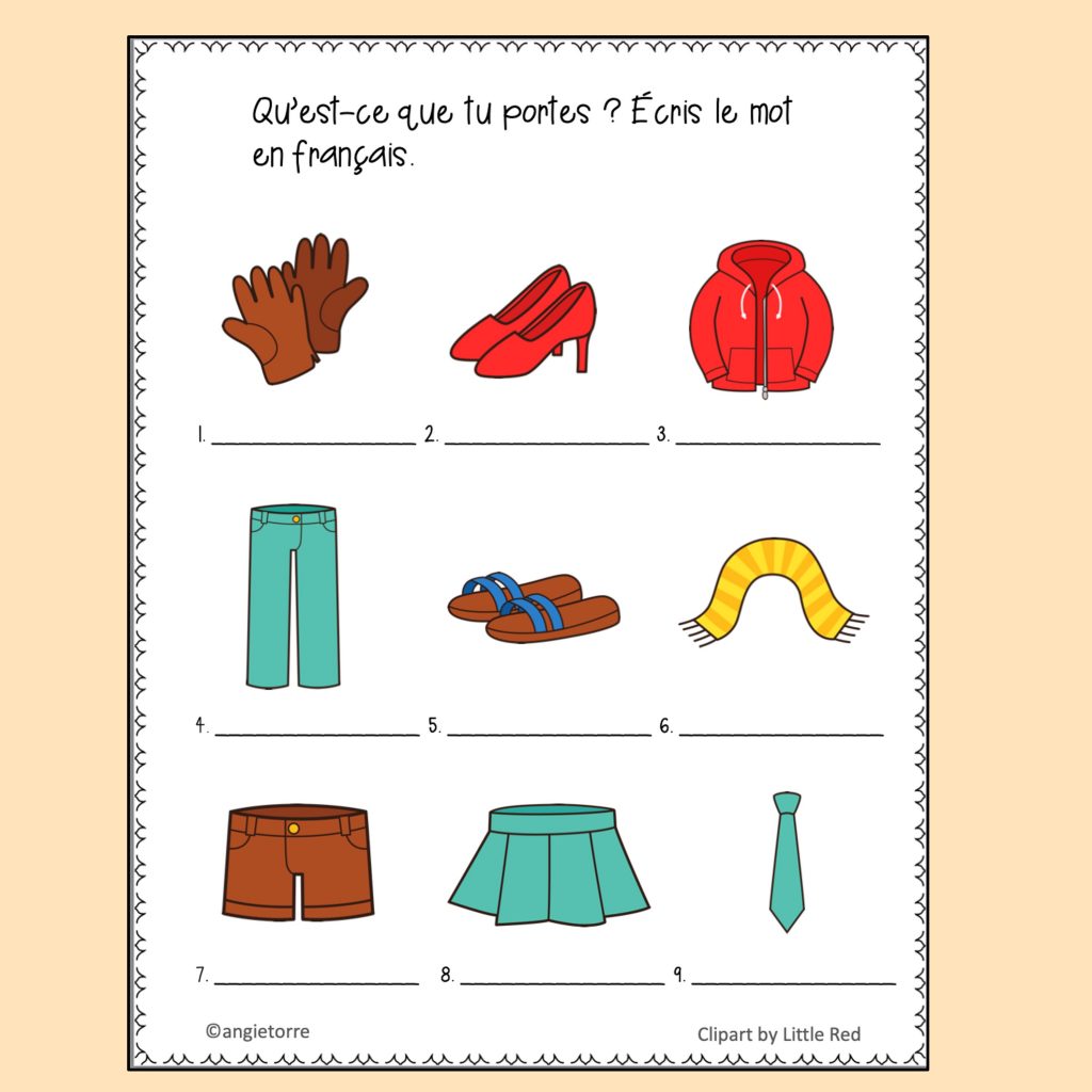 French Clothing Vocabulary Interactive Notebook and Google Drive ...