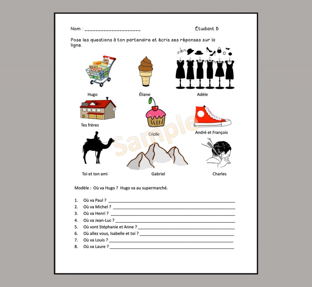 The French Verb Aller and Places Vocabulary Paired and Speaking ...