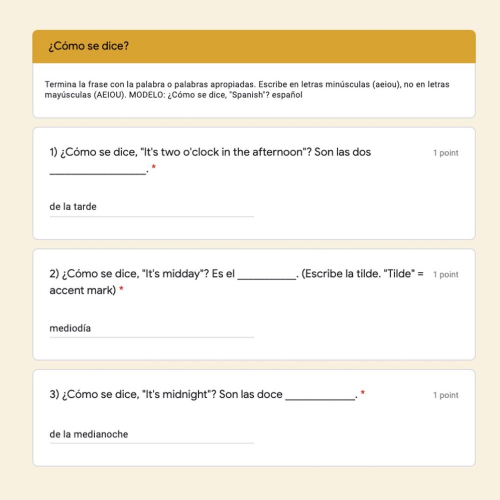 Telling Time in Spanish La hora y las clases Digital and Printable ...