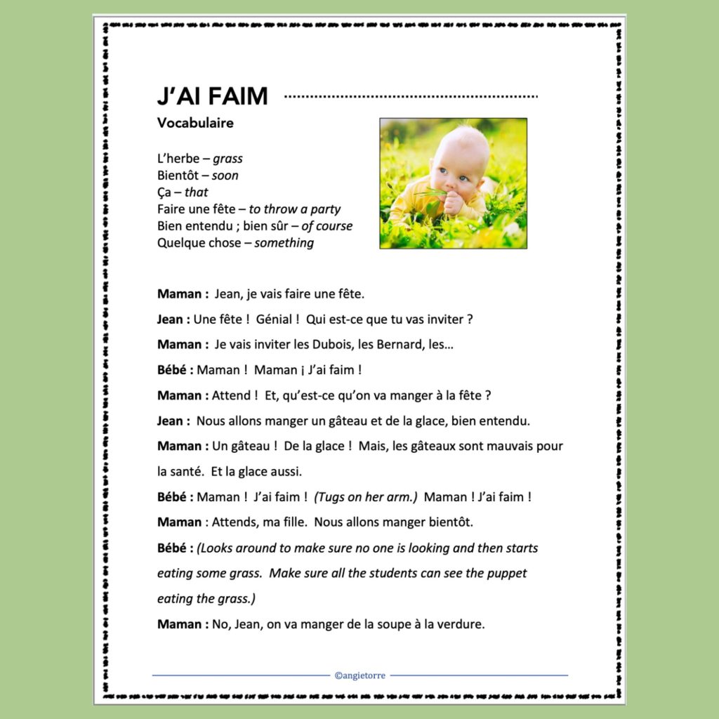 French Food Vocabulary La nourriture TPRS Stories - Best PowerPoints ...