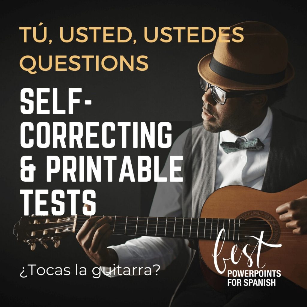 Spanish Tú Usted Ustedes Questions Digital and Printable Tests ...