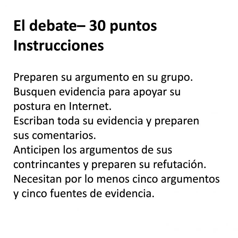 Spanish Debate Group Speaking Activity and Rubric - Best PowerPoints ...