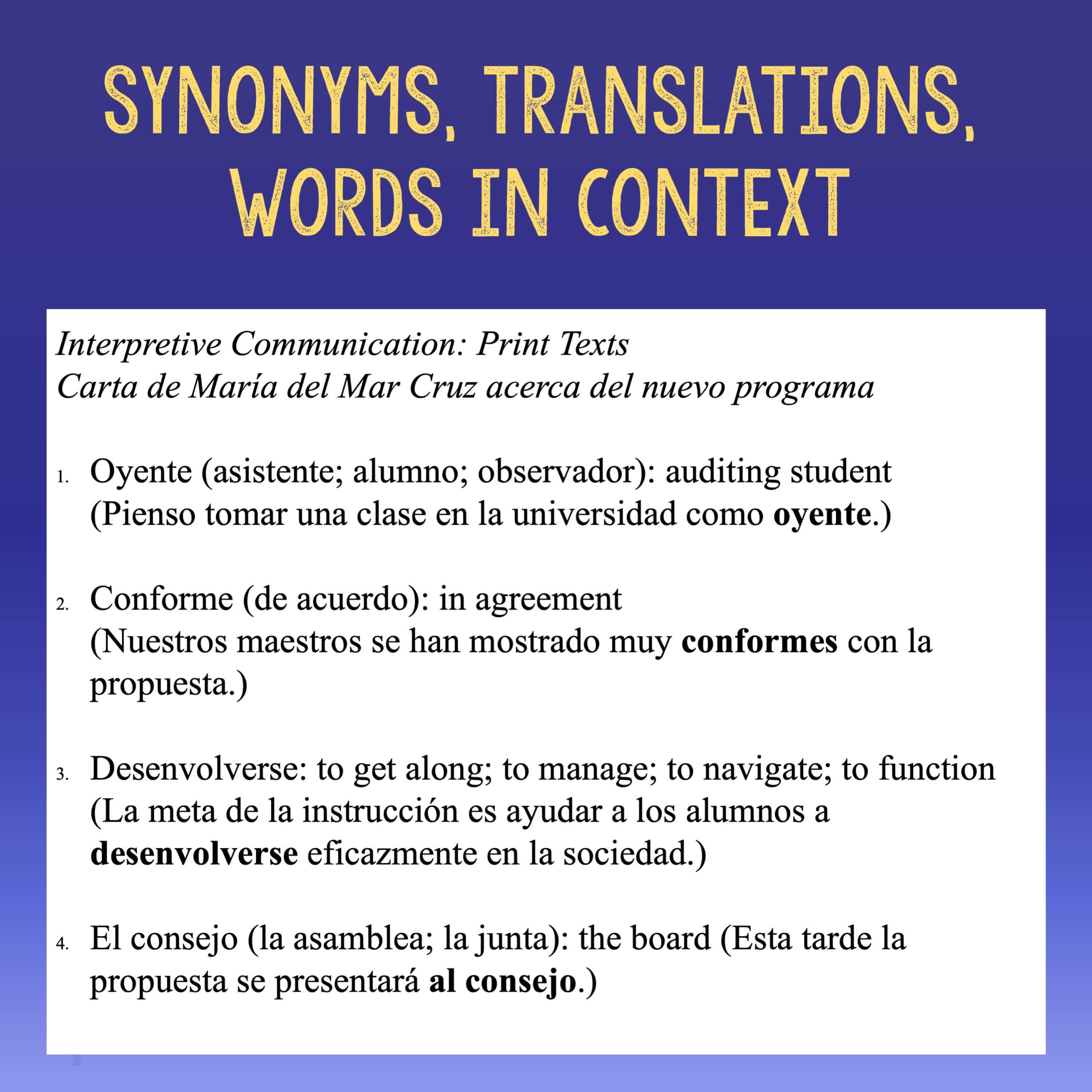 AP Spanish Vocabulary Las identidades personales y públicas VHL 3rd ...