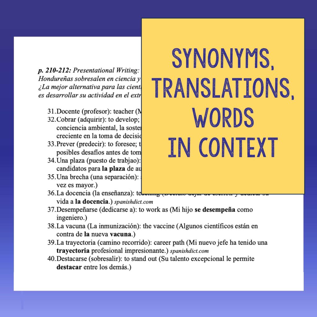 AP Spanish Vocabulary Lists for Vista Higher Learning Bundle 3rd ...