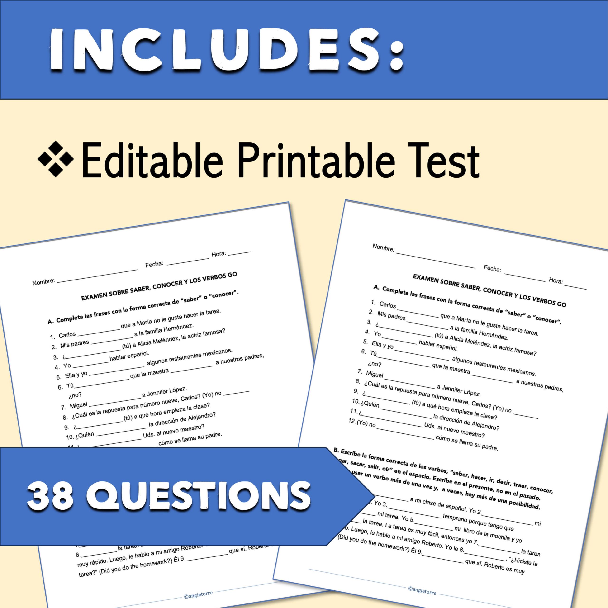 Saber vs Conocer tests: Spanish Google Forms Self-correcting, Google ...