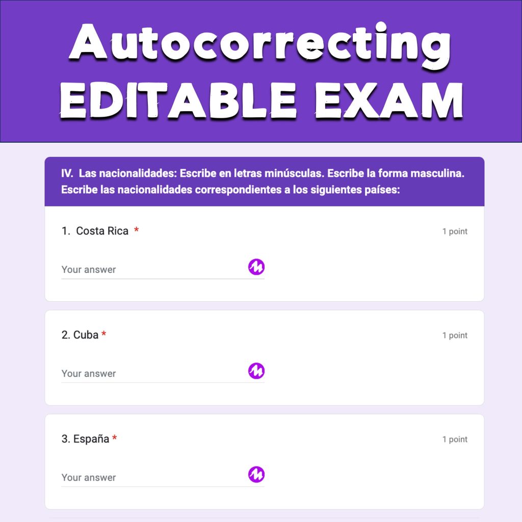 Spanish Adjectives of Nationality Las nacionalidades Tests Print ...