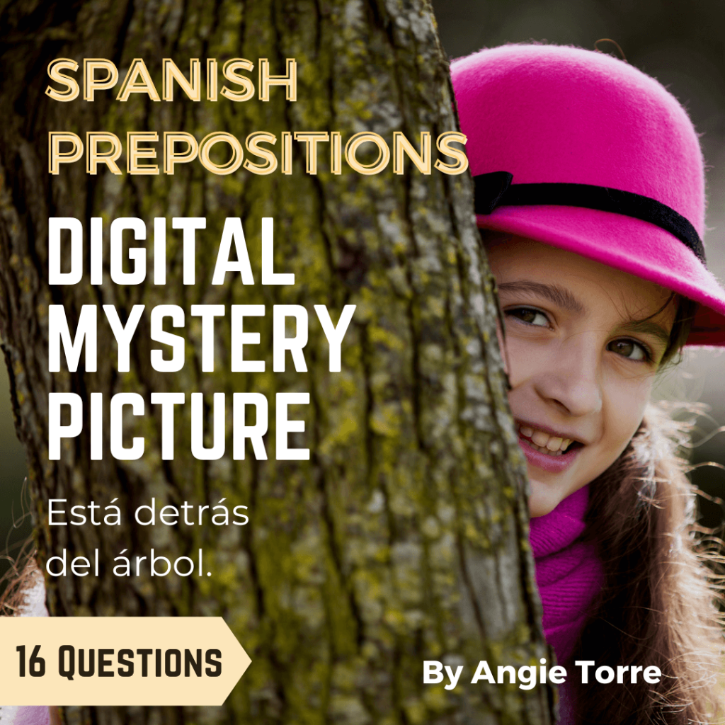 Prepositions in Spanish Digital Mystery Pictures Las preposiciones de ...