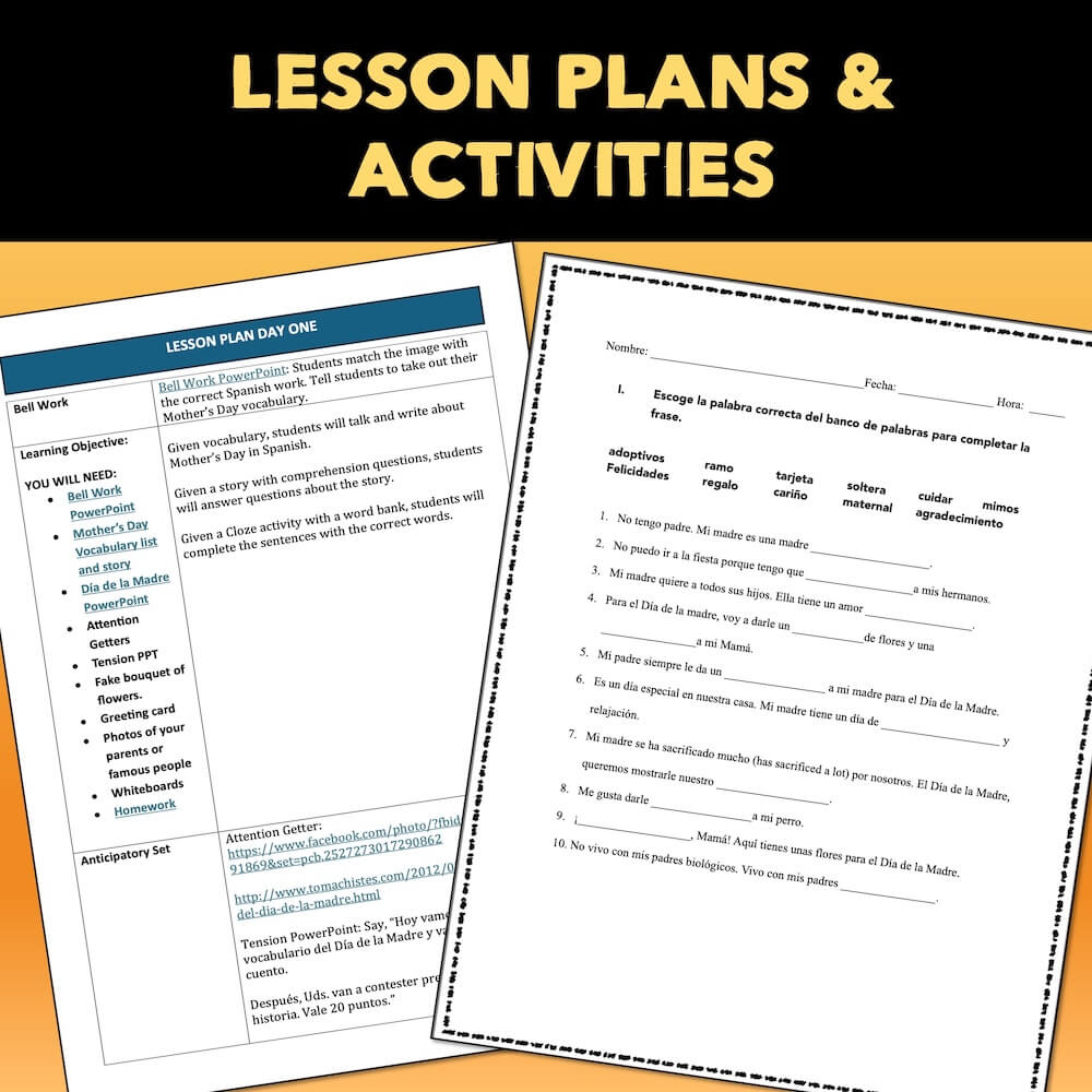 Día de la Madre Mothers Day Spanish PowerPoint, Story, Activities ...