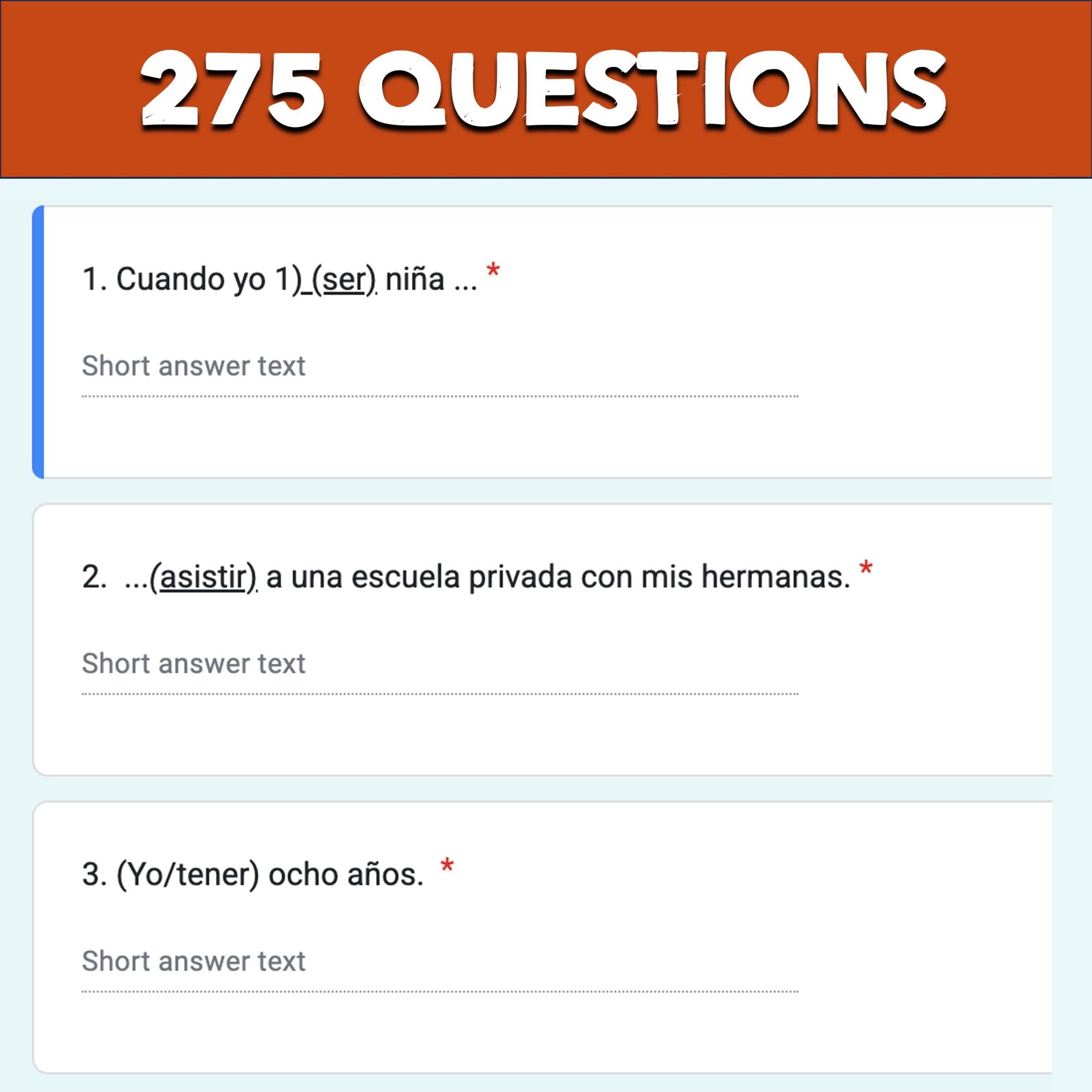 El preterito el imperfecto Preterite vs Imperfect Spanish Google Forms ...