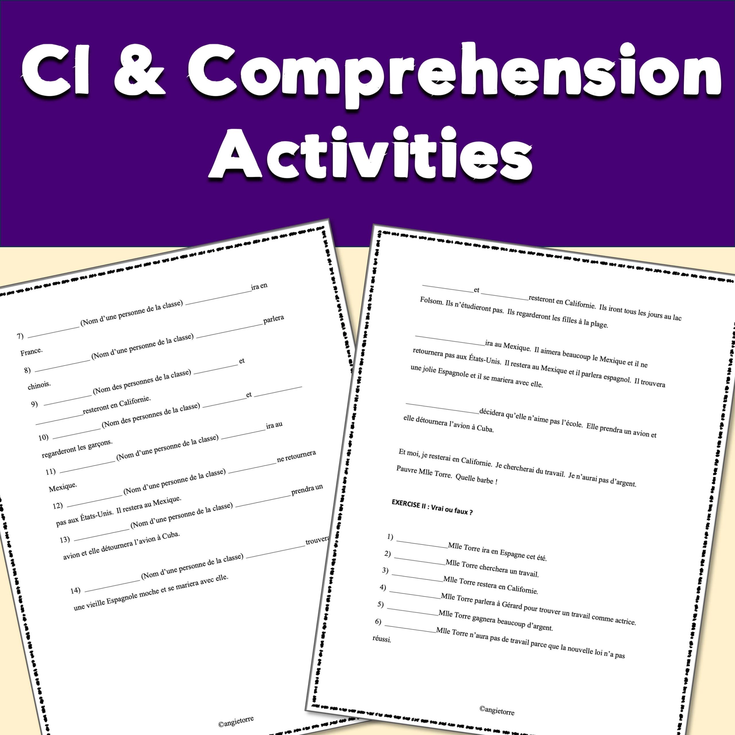 Le futur simple French Future Tense Reading Comprehension Passages ...